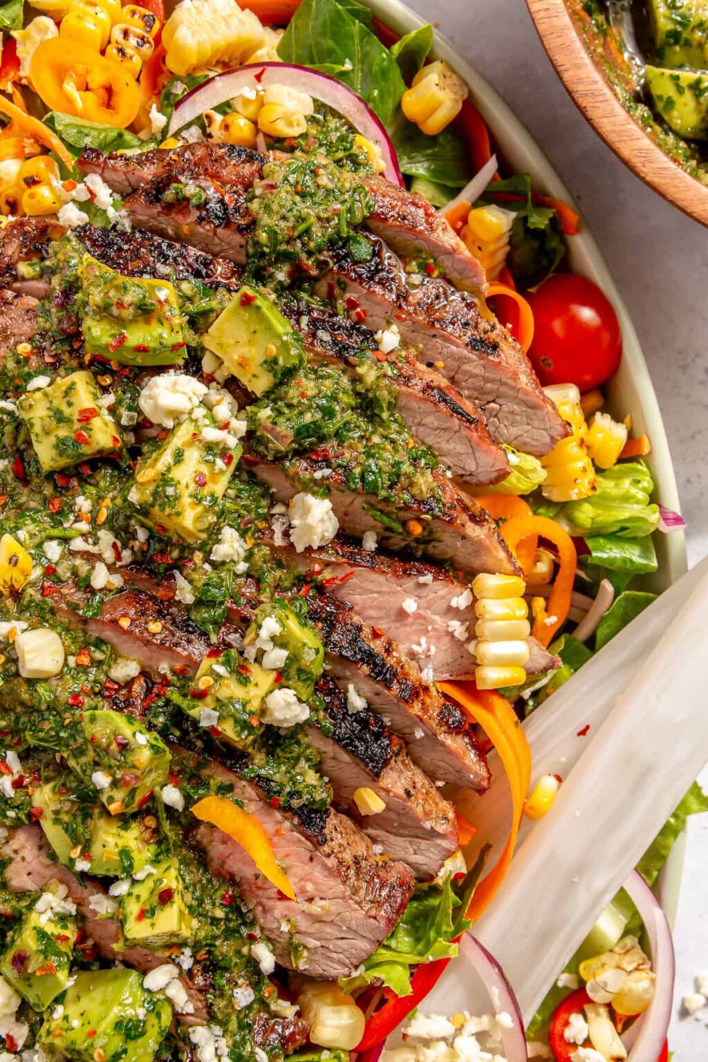 Flank Steak & Avocado Chimichurri Salad - Rachael's Good Eats