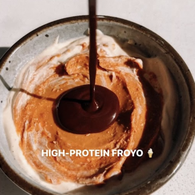 High-Protein Froyo With A Chocolate Shell Topping - Rachael's Good Eats