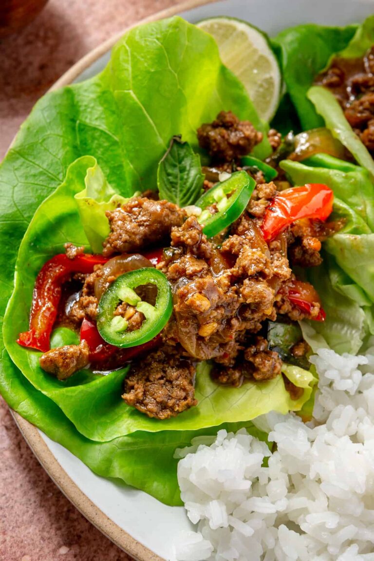 Thai Basil Beef Lettuce Wraps - Rachael's Good Eats