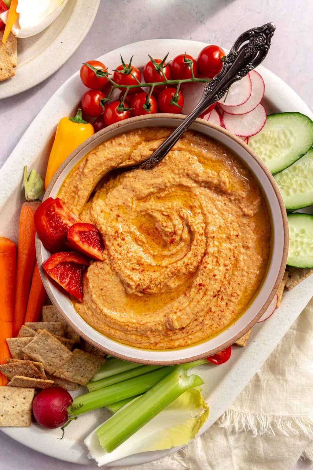 Roasted Red Pepper Hummus - Rachael's Good Eats