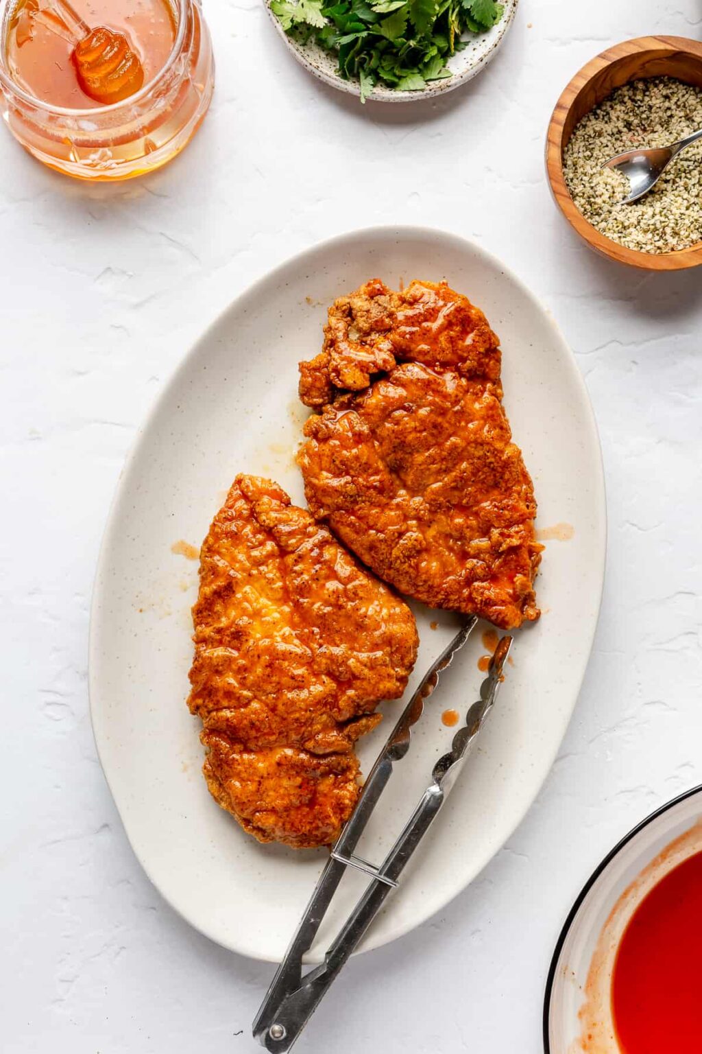 Crispy Hot Honey Chicken Caesar Salad - Rachael's Good Eats