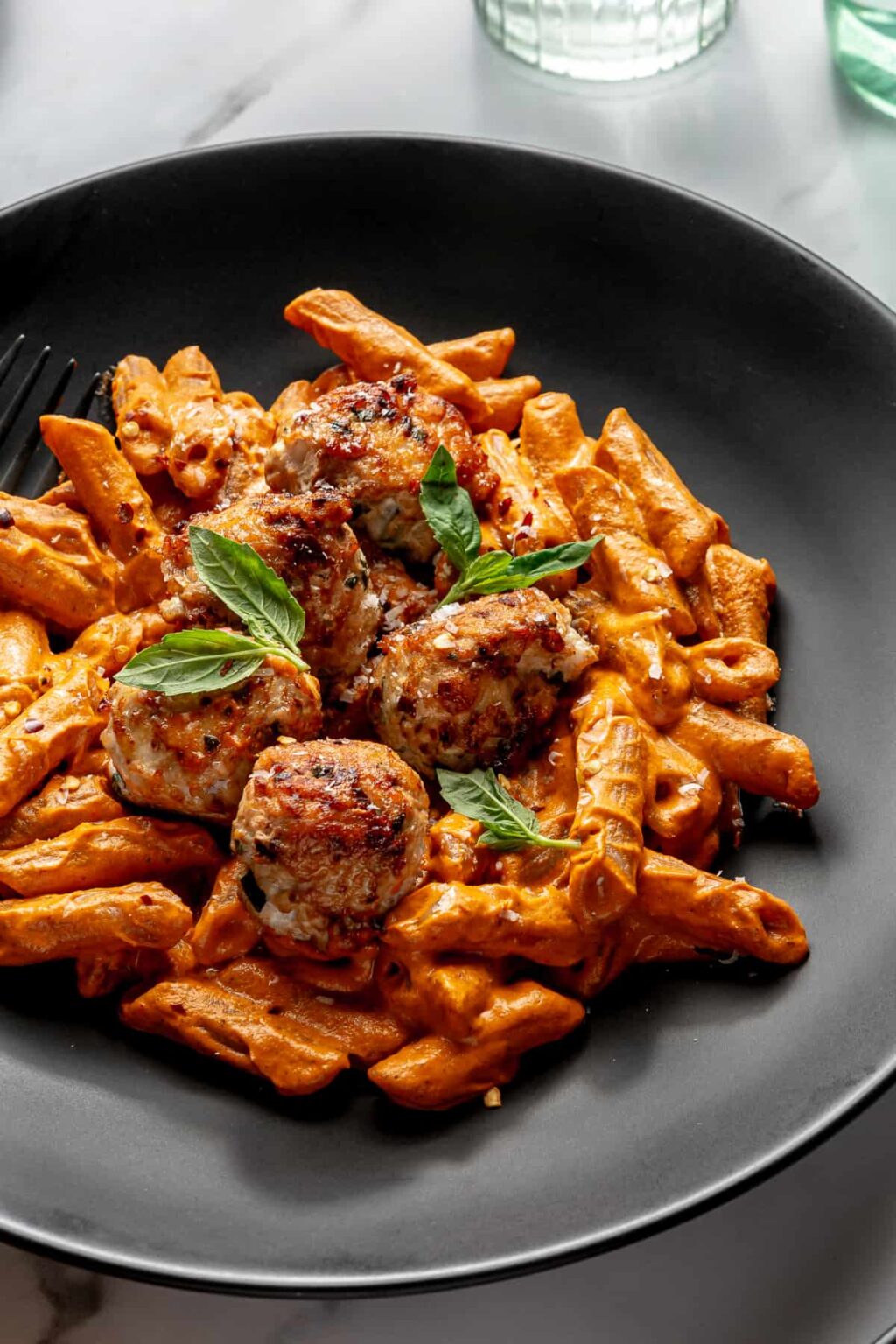 Spicy Penne Alla Vodka With Meatballs - Rachael's Good Eats