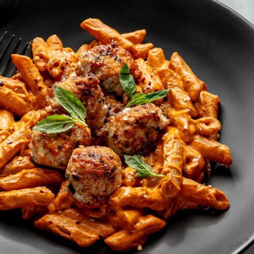 Spicy Penne Alla Vodka With Meatballs - Rachael's Good Eats