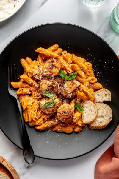 Spicy Penne Alla Vodka With Meatballs - Rachael's Good Eats