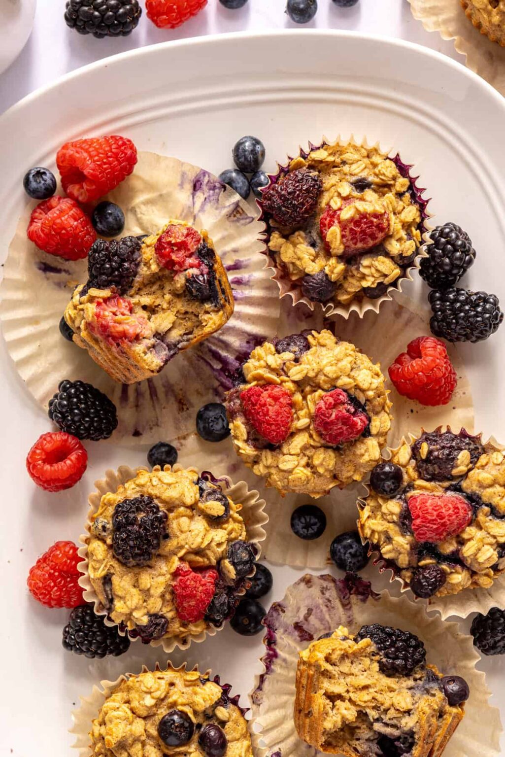 Healthy Berry Oatmeal Protein Muffins (Easy + Gluten-Free) - Rachael's ...