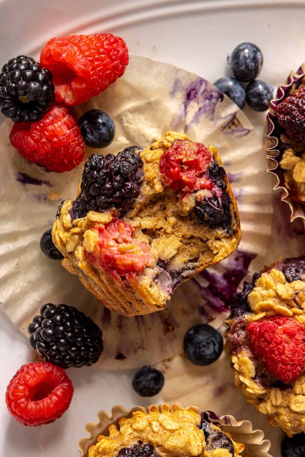 Healthy Berry Oatmeal Protein Muffins (Easy + Gluten-Free) - Rachael's ...