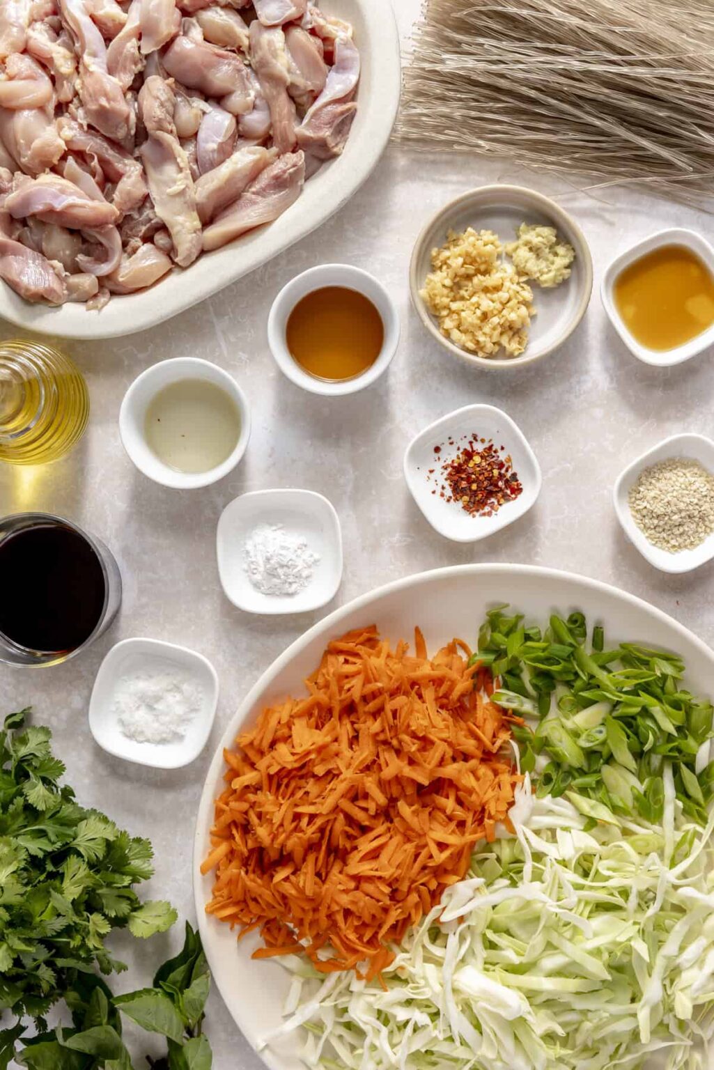 Honey Garlic Chicken with Glass Noodles - Rachael's Good Eats