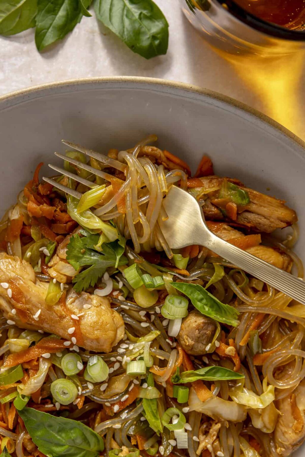 Honey Garlic Chicken with Glass Noodles - Rachael's Good Eats