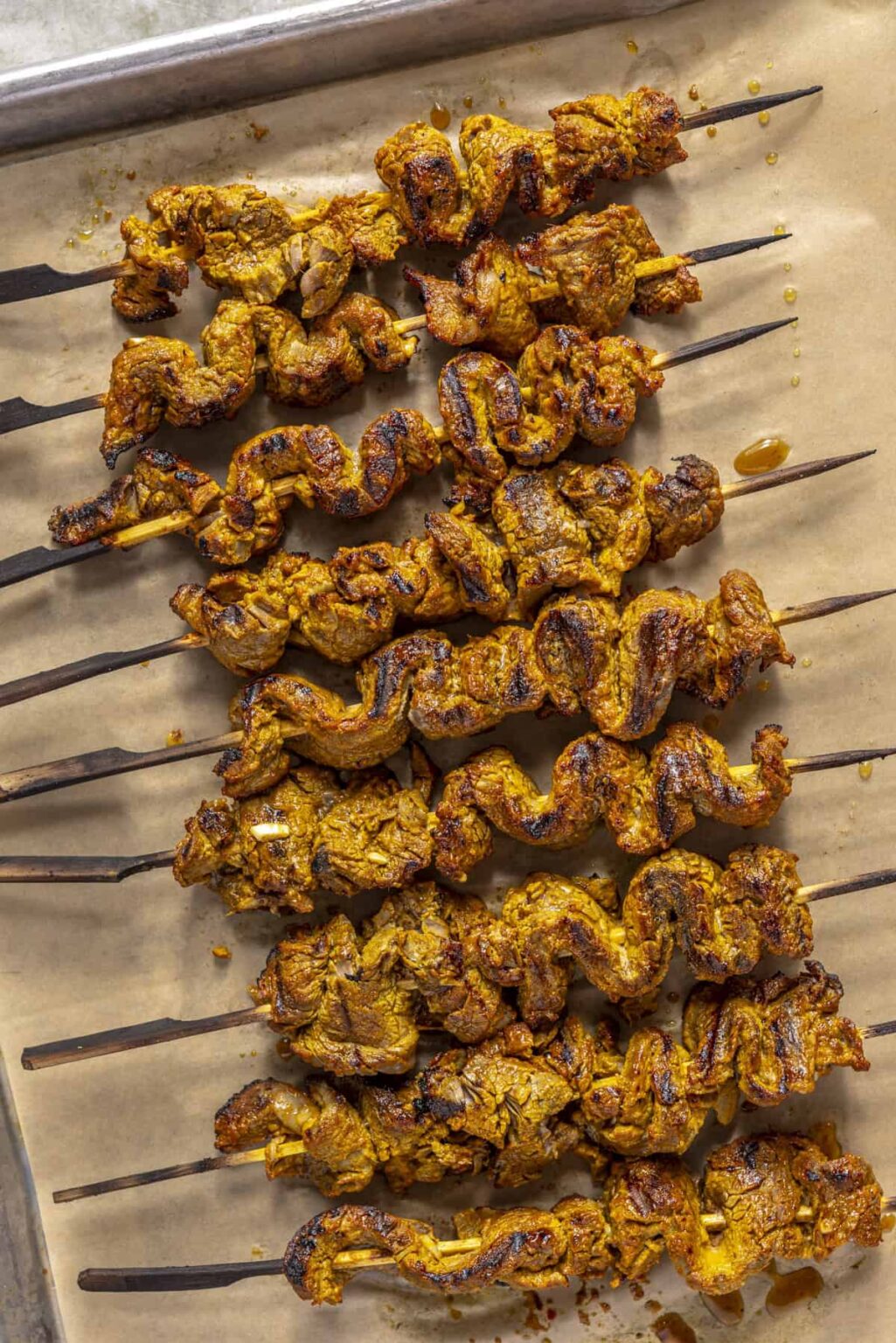 Grilled Steak Satay Skewers with Creamy Peanut Curry Sauce - Rachael's ...